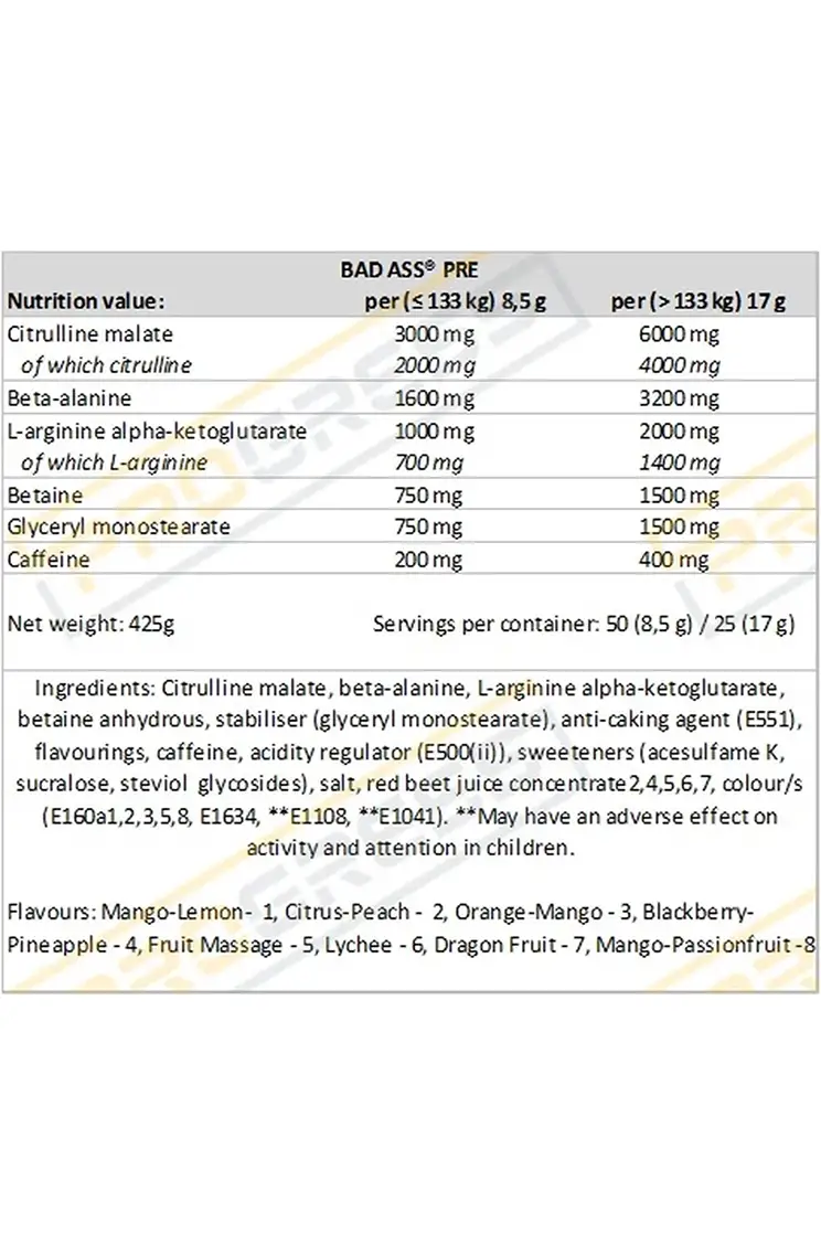 Bad Ass Pre Workout | NBS Supplements